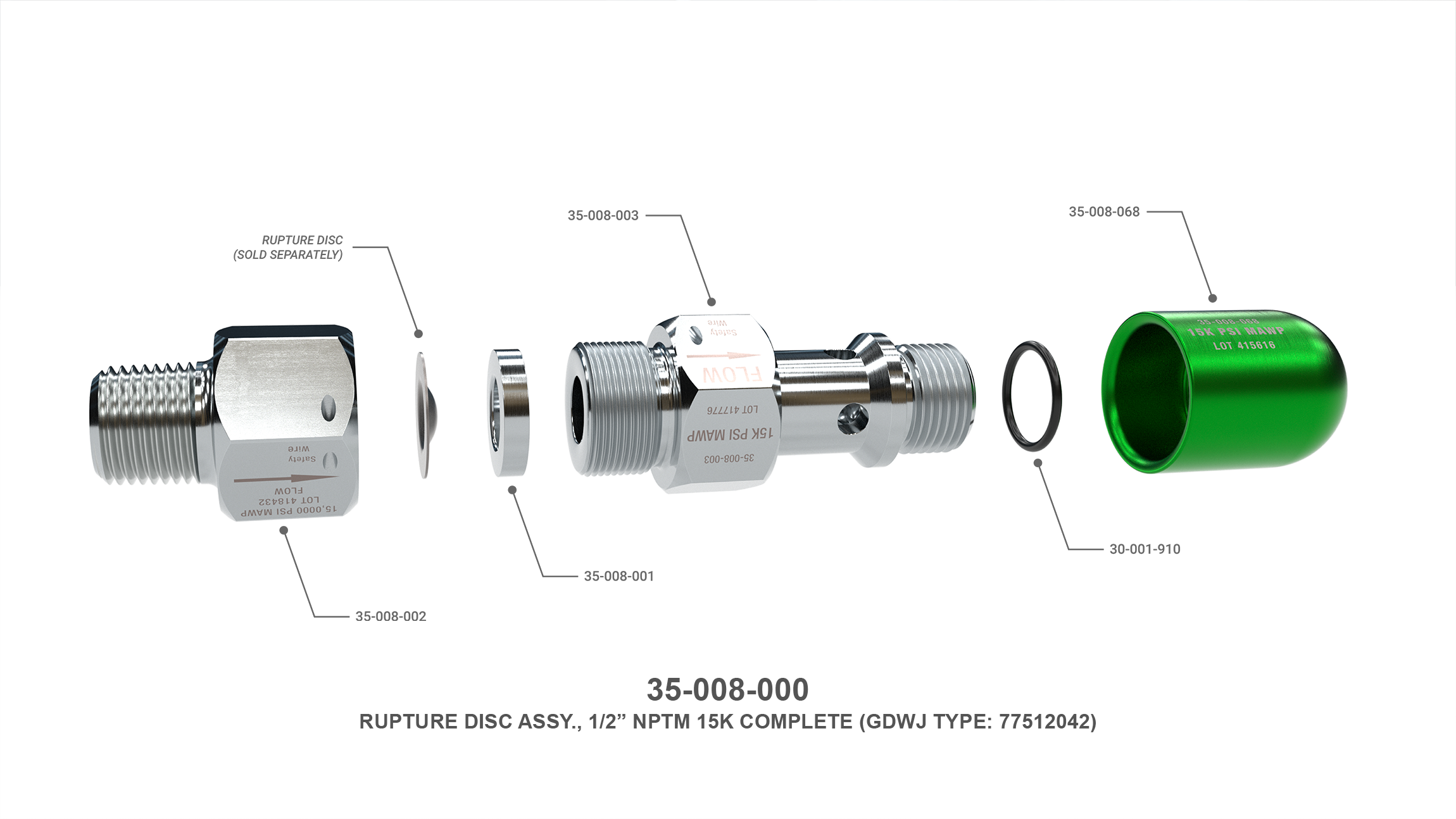 15K psi RUPTURE DISC HOLDER (GDWJ STYLE) – Advanced Pressure Systems