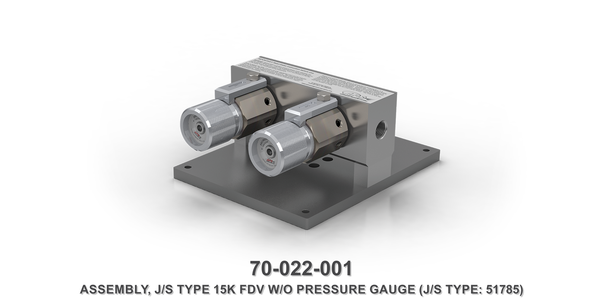 15K psi FLOW DIVIDER VALVE – Advanced Pressure Systems